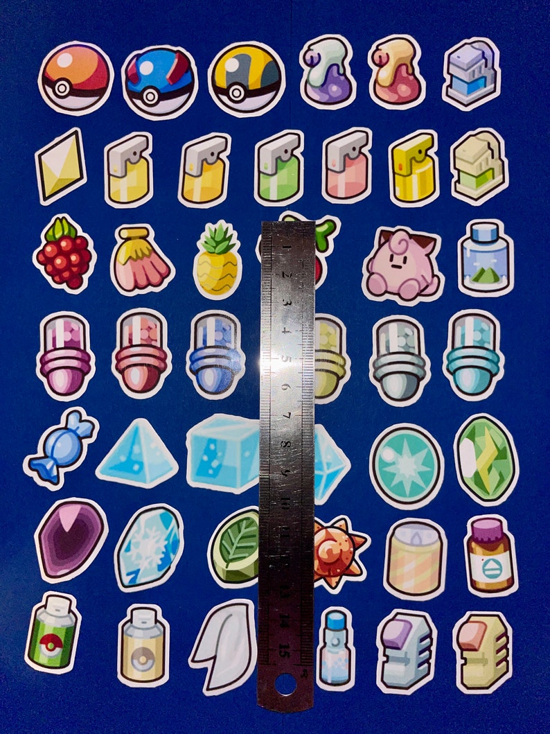 Pokemon Trainer Items Sticker Set - Etsy