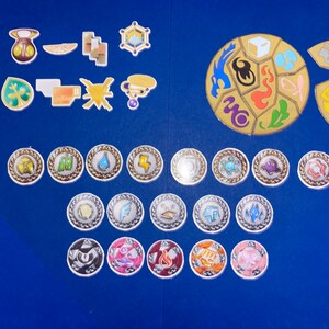 Pokemon All Gym Badges Sticker Set - Etsy