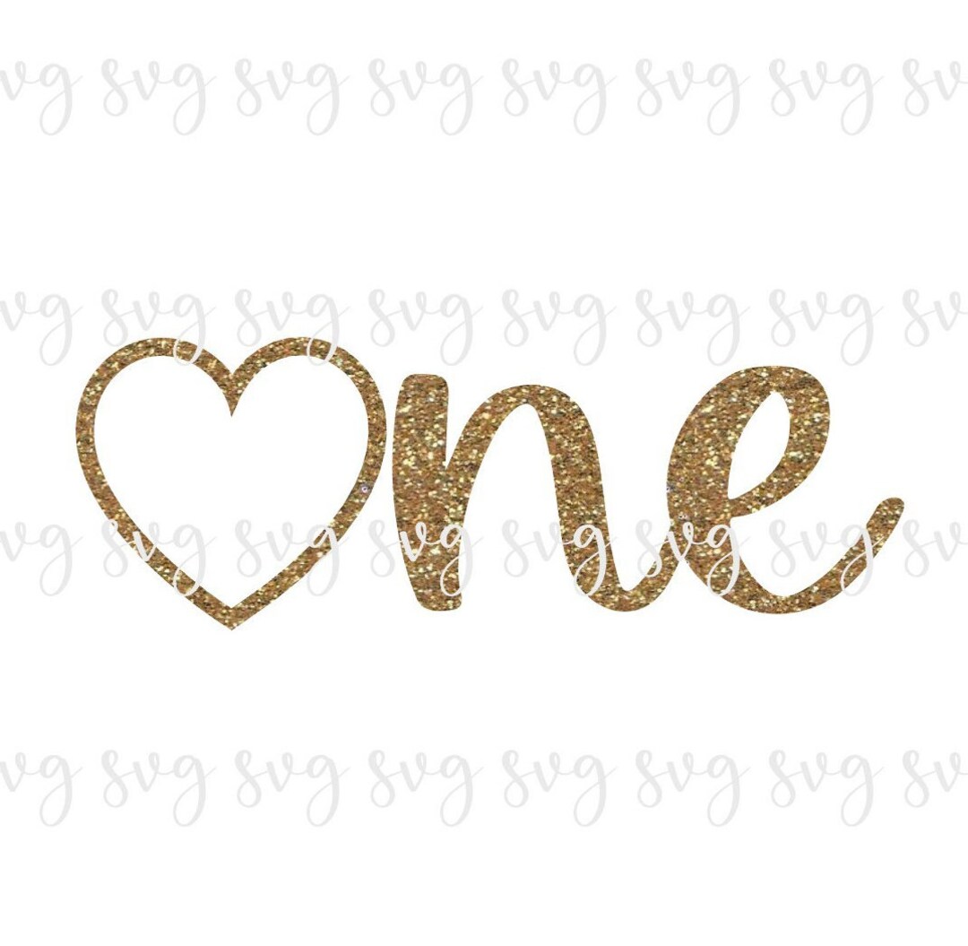 SALE!! Birthday One Heart SVG, First Birthday Crown, Baby's 1st One ...