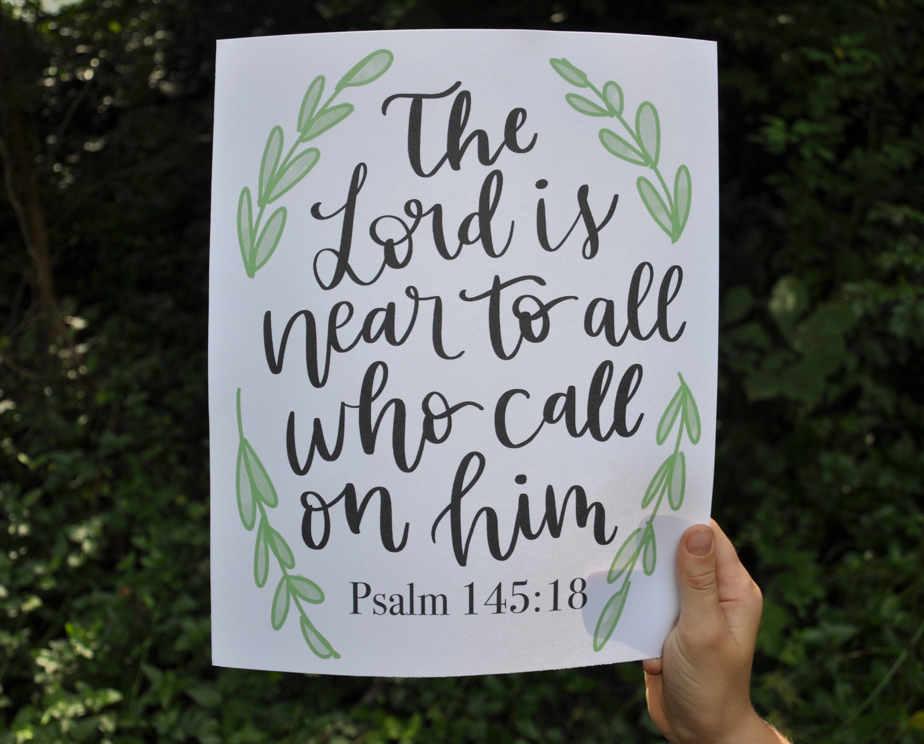 Lord is Near Psalm 145:18 Digital Scripture Art - Etsy
