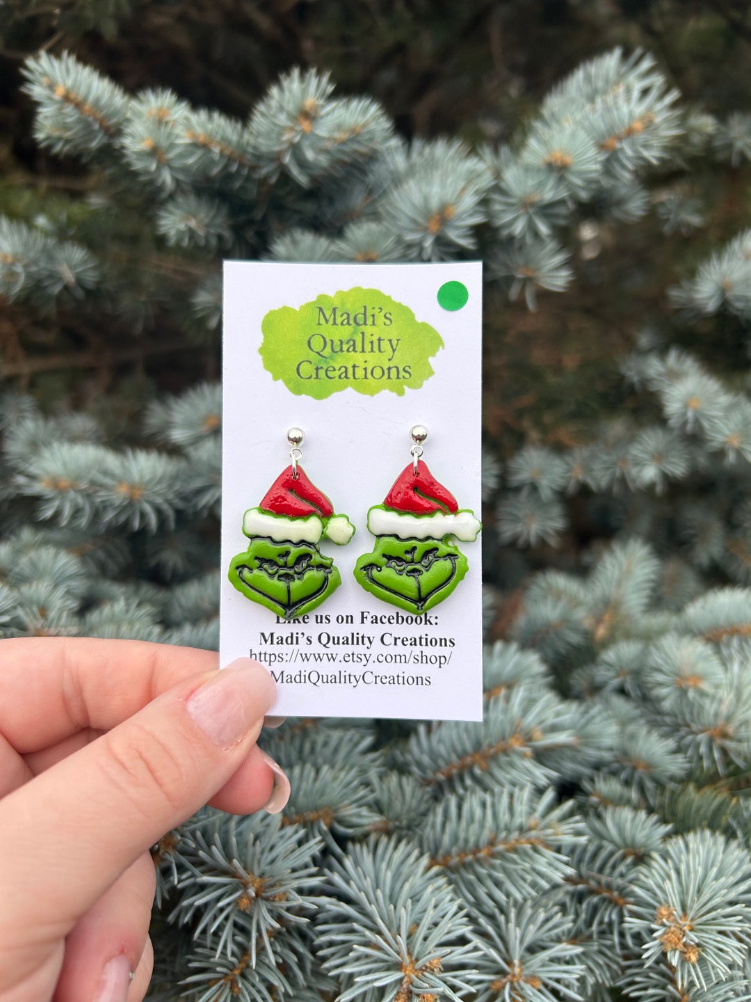 Christmas the Grinch Polymer Clay Earrings - Etsy