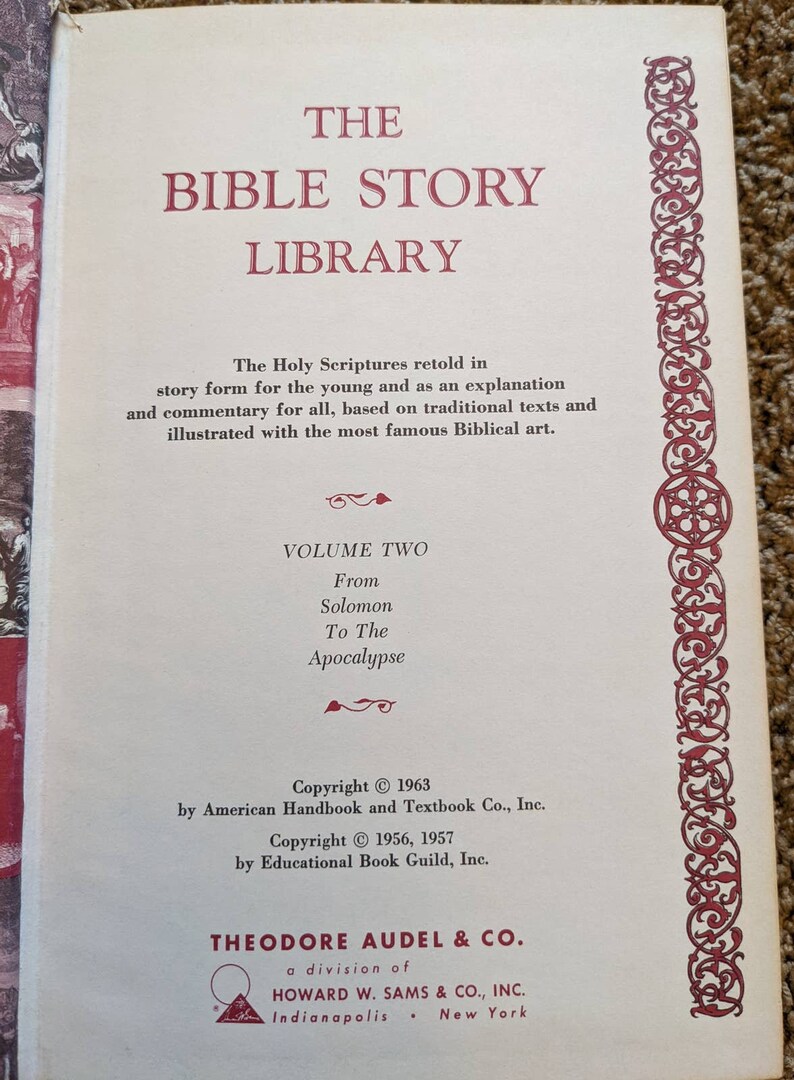 Vintage 1963 the Bible Story Library Volume 1 and 2 From Creation to ...