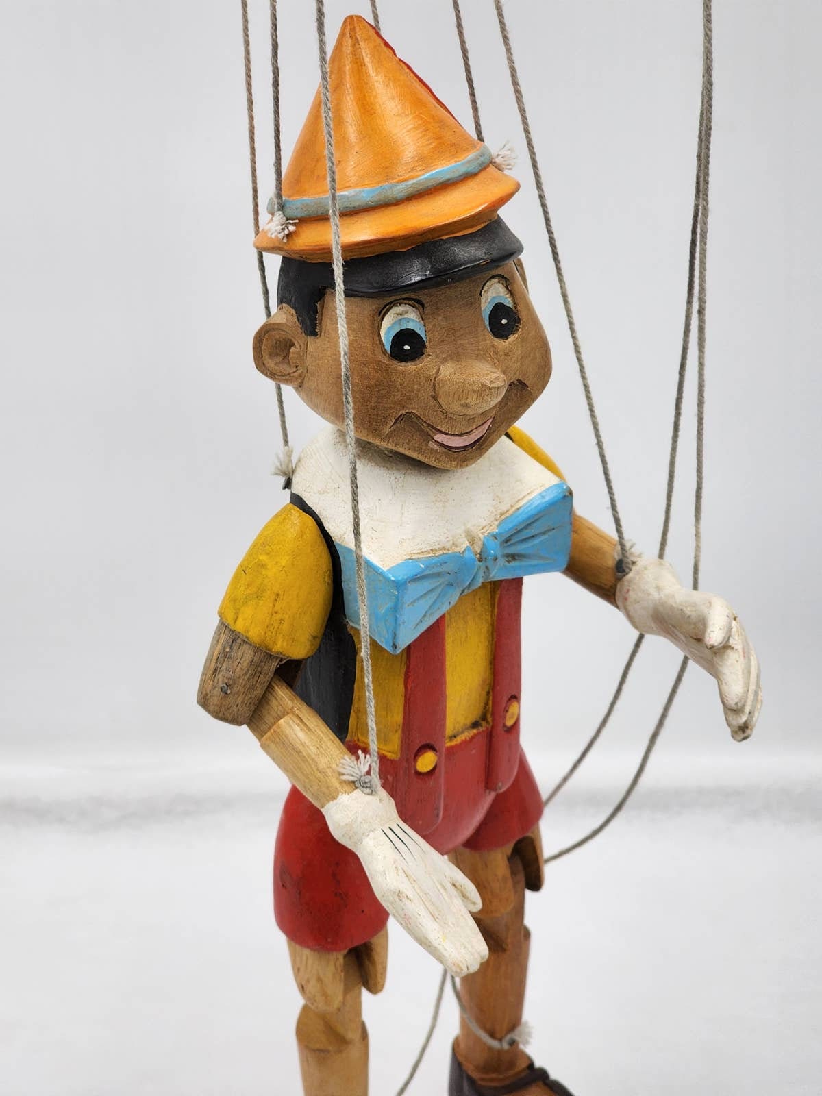 Vintage Pinocchio Puppet Marionette Carved Handpainted Wooded ...