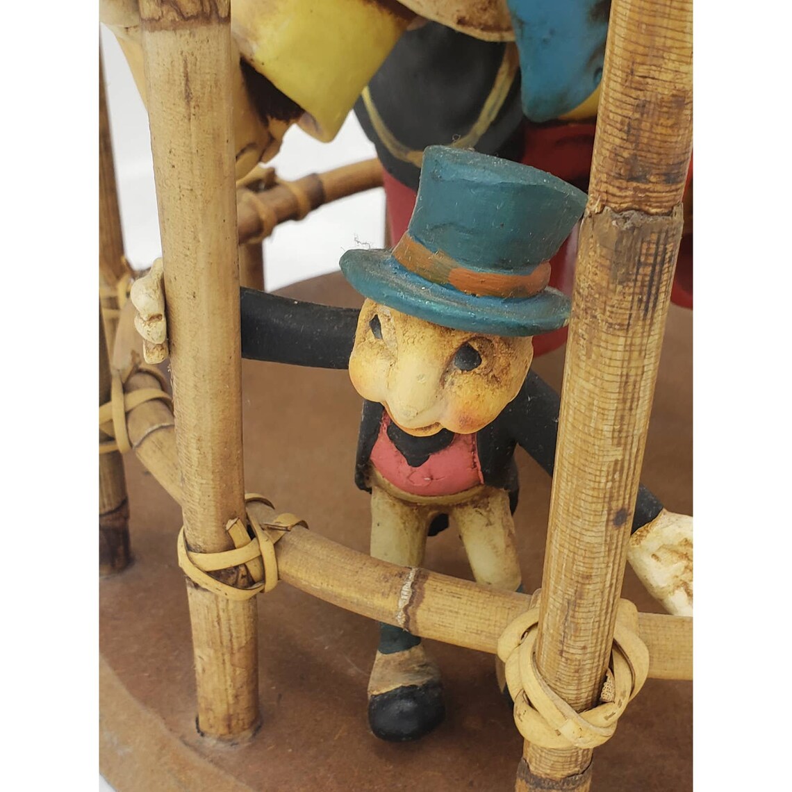 VTG Rare Walt Disney Pinocchio Jiminy Cricket Bamboo Cage That Opens ...