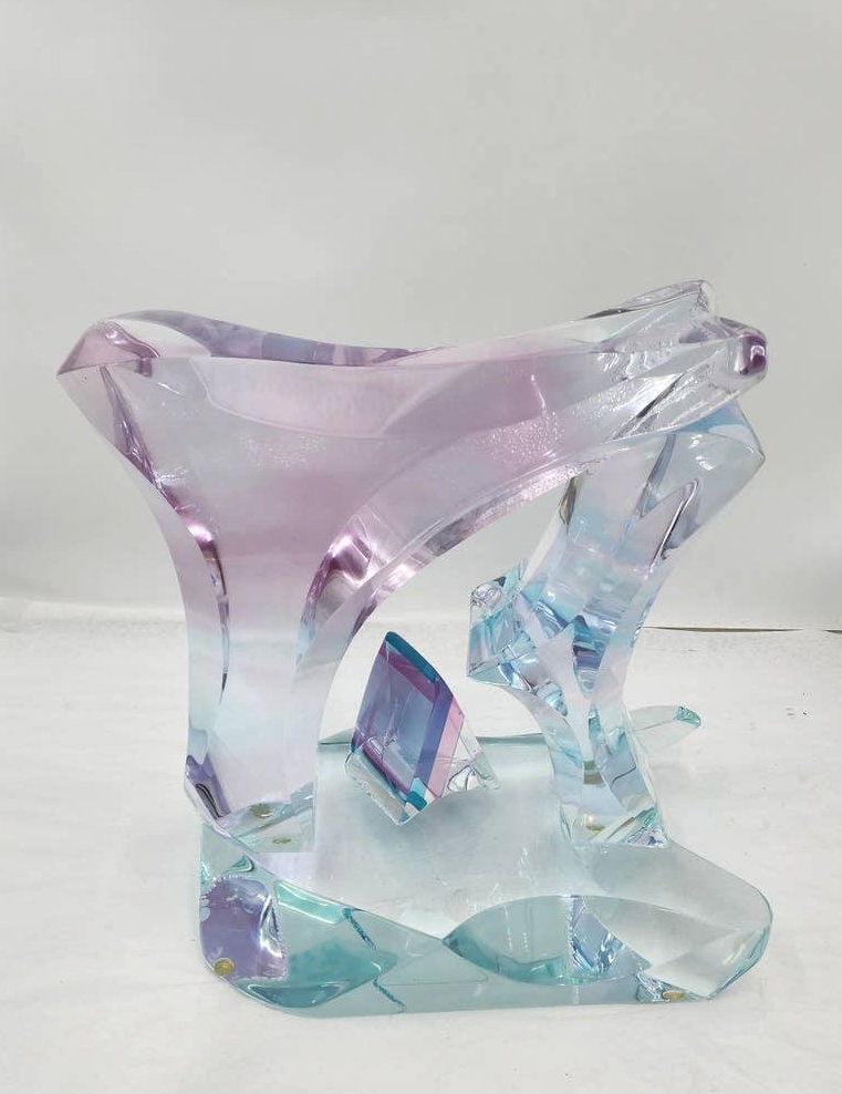 Contemporary Large Lucite Sculpture Signed Mid Century Modern Multi ...