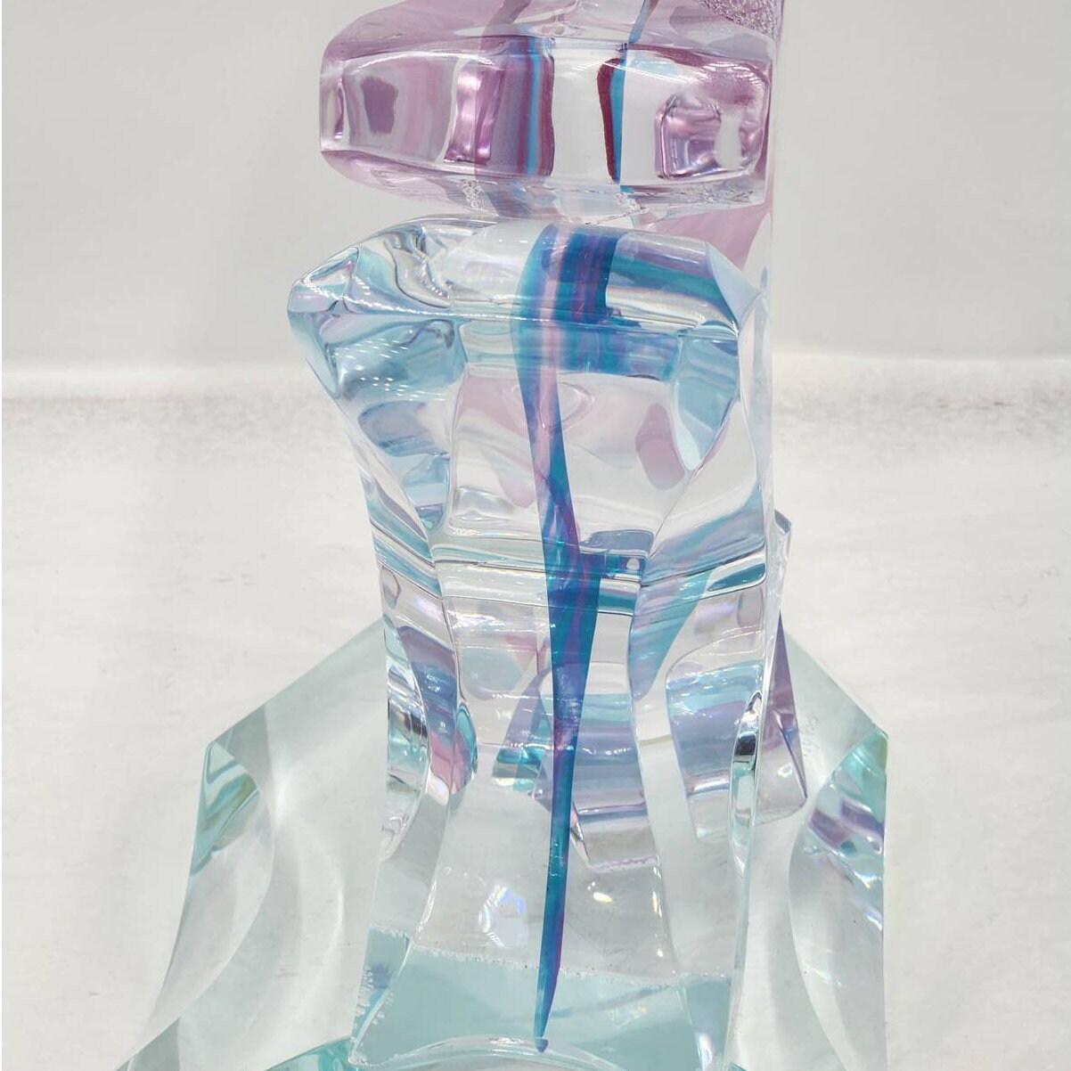 Contemporary Large Lucite Sculpture Signed Mid Century Modern Multi ...