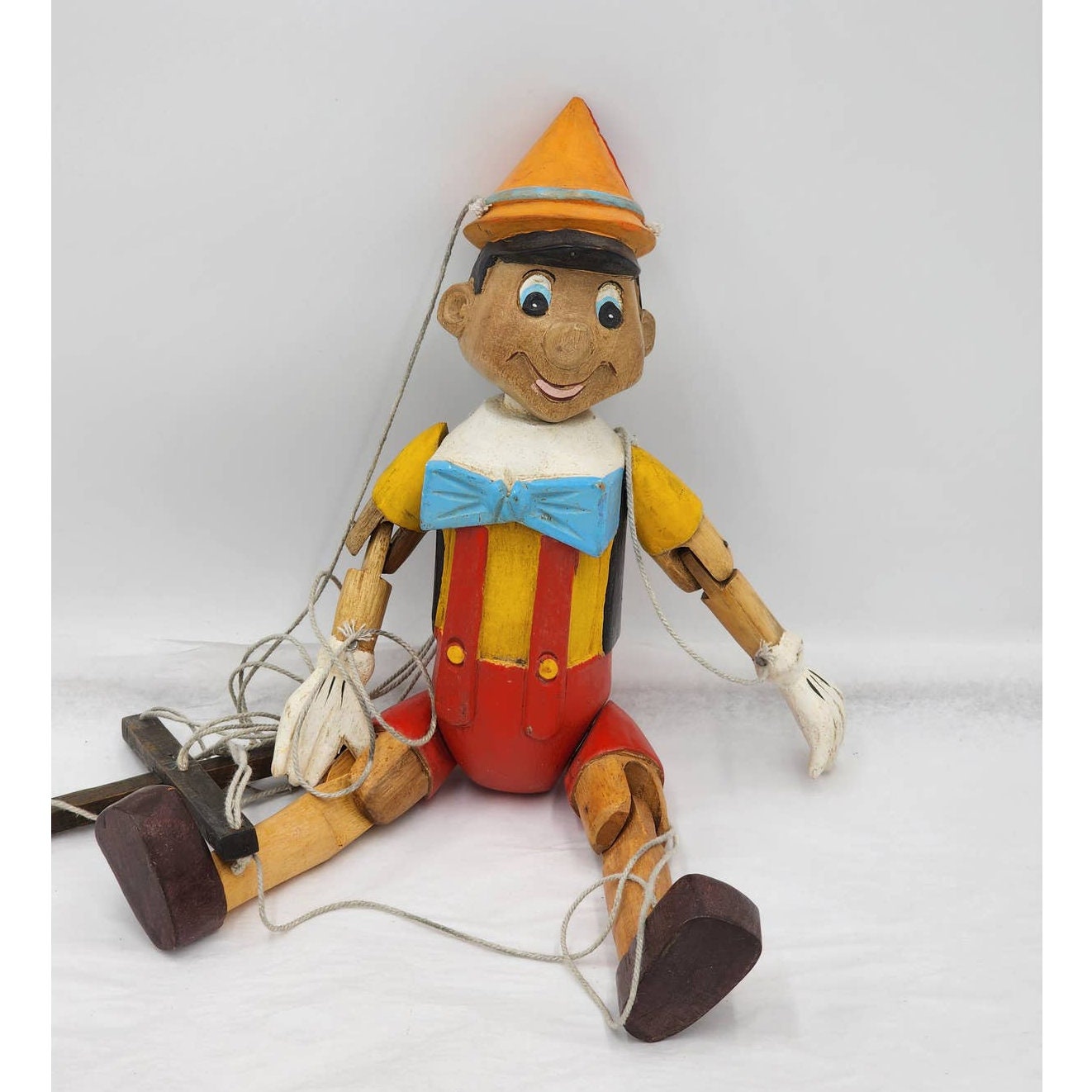 Vintage Pinocchio Puppet Marionette Carved Handpainted Wooded ...