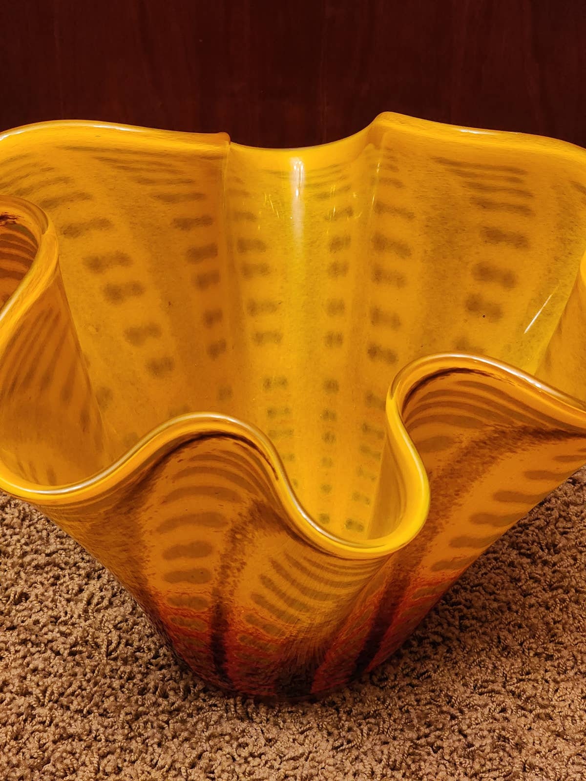 Mihai Topescu Vintage Art Glass Vase Bowl Irregular Shape Artist Signed ...