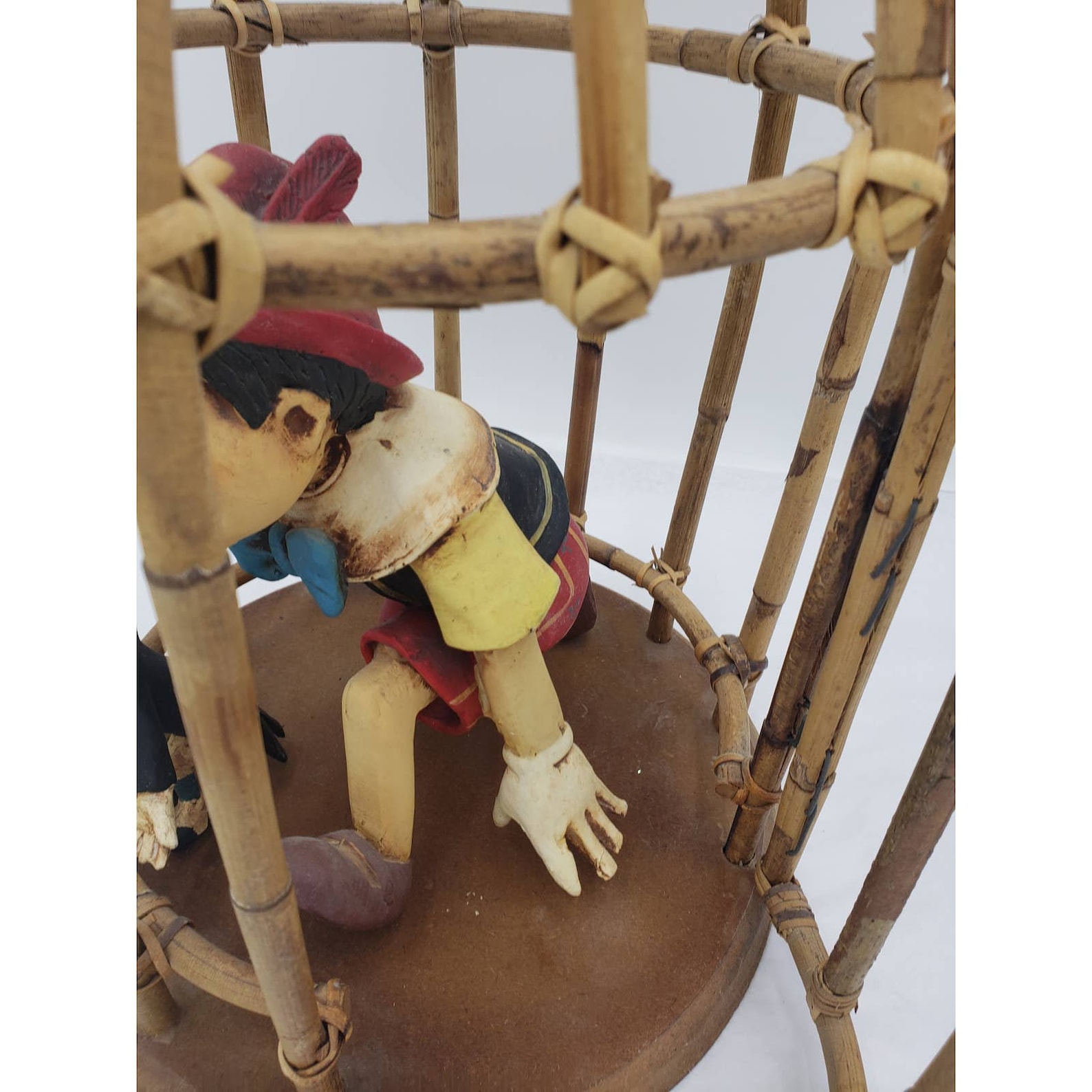 VTG Rare Walt Disney Pinocchio Jiminy Cricket Bamboo Cage That Opens ...