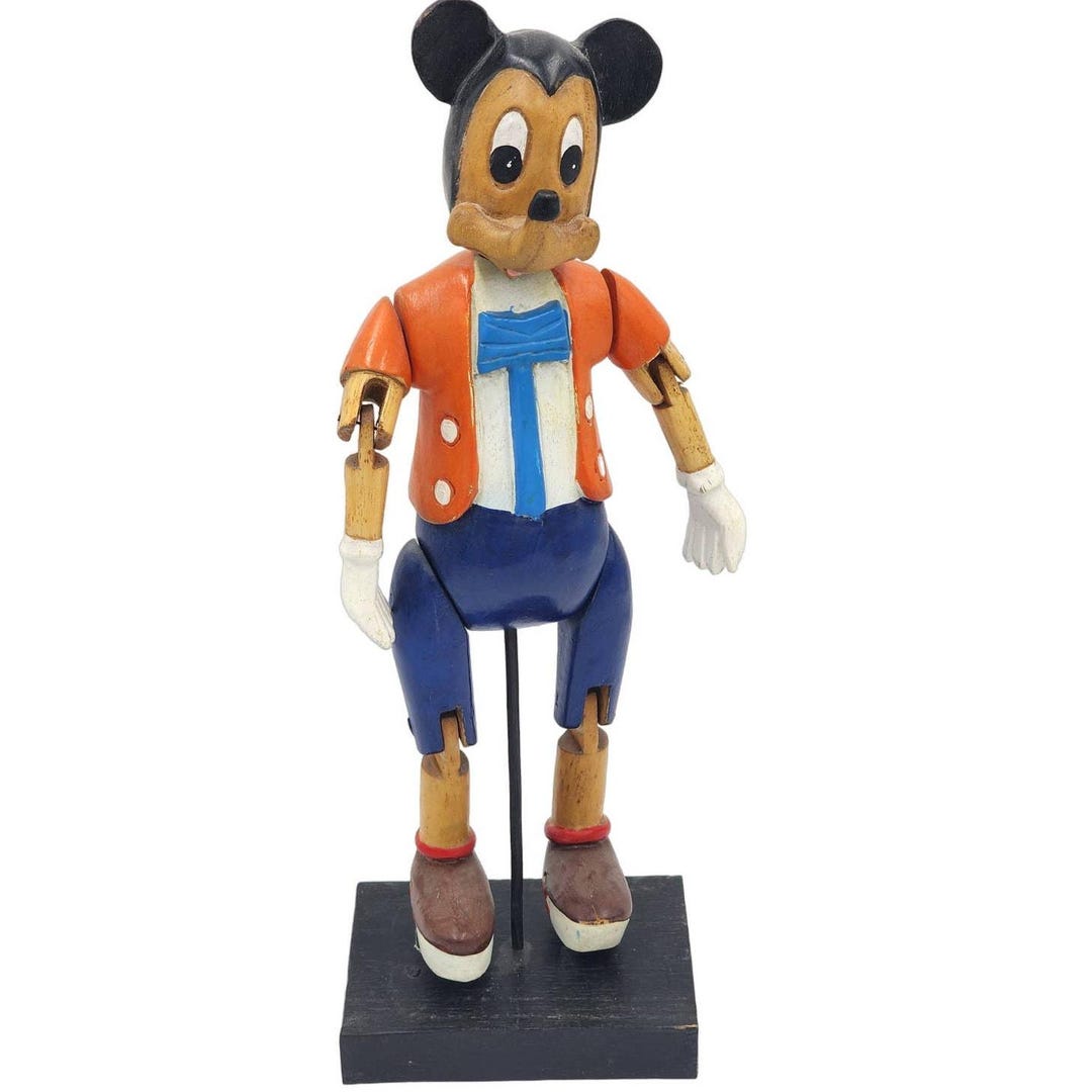 Rare Disney Mickey Mouse Marionette Puppet on Stand Vintage Collectible ...
