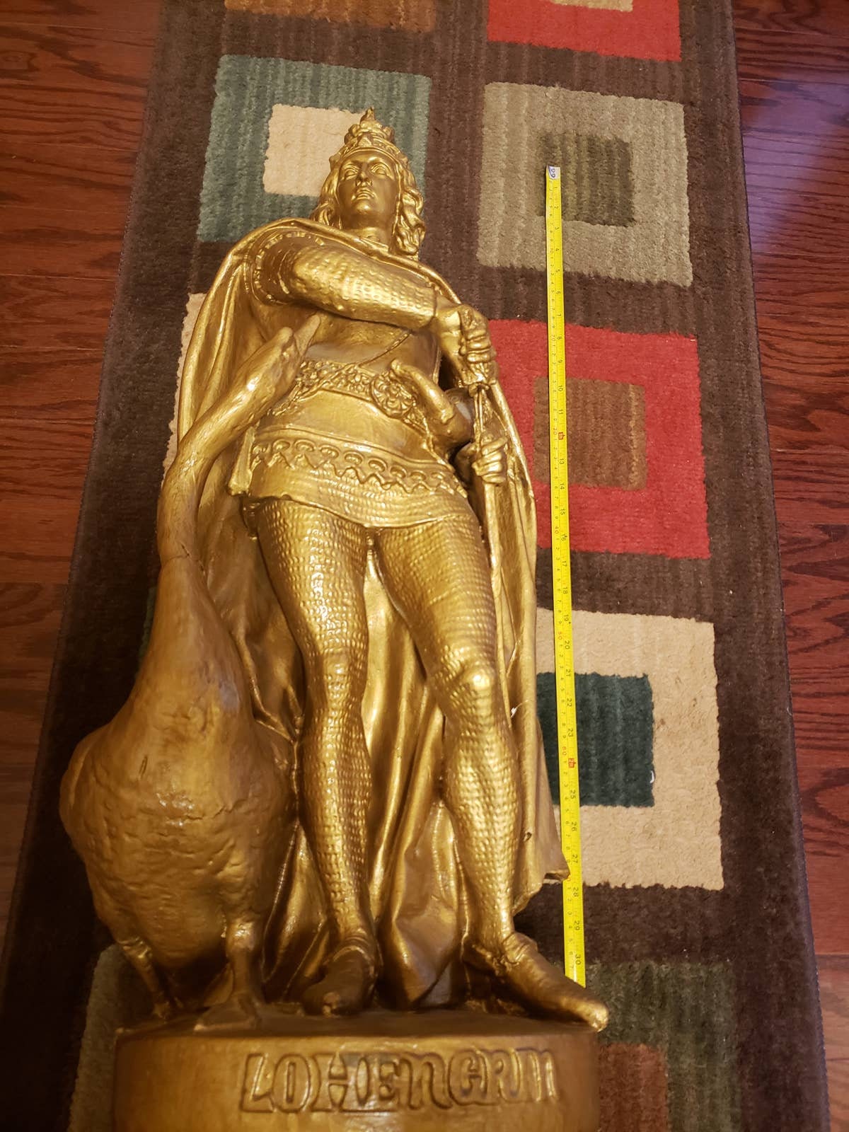 Large Rare Medieval Knight Statue Lohengrin Swan Knight Sculpture ...