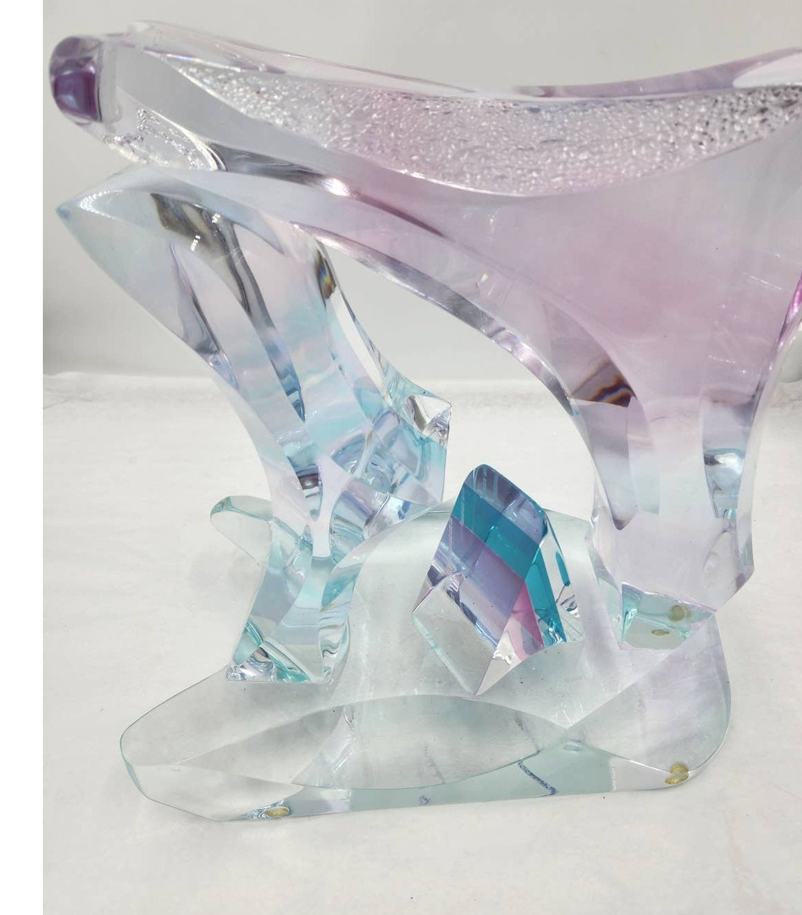 Contemporary Large Lucite Sculpture Signed Mid Century Modern Multi ...