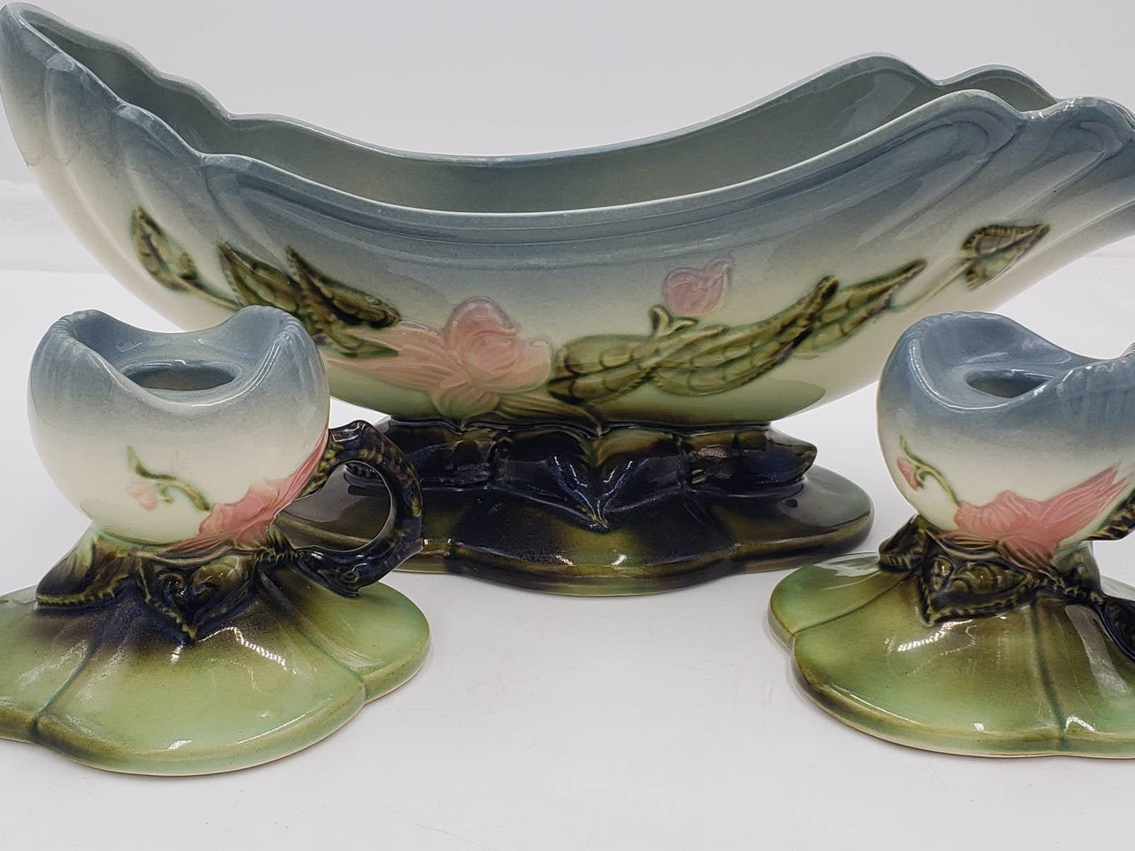 Vintage Hull Art Pottery Console Bowl W/candle Holders W29, W30 - Etsy