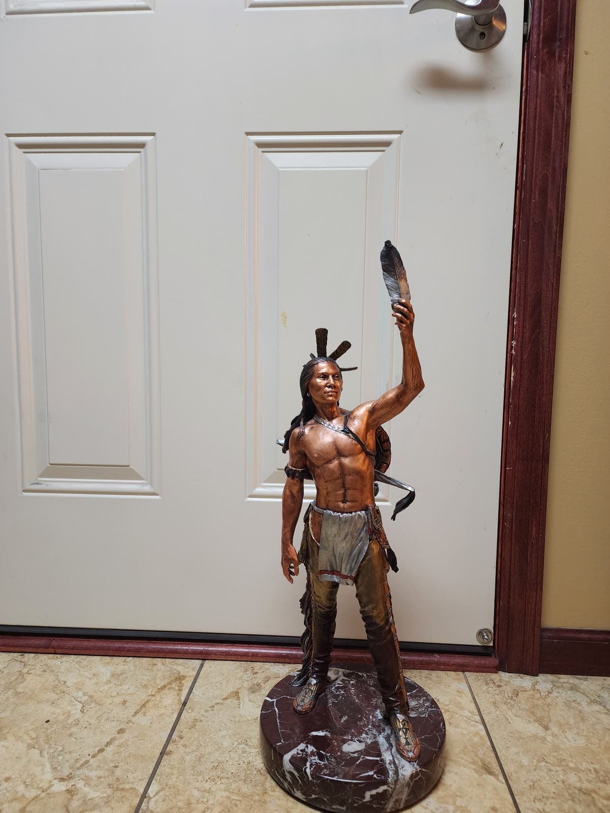 Christopher Pardell Bronze Sculpture Bears Heart Indian Raising Coupe ...