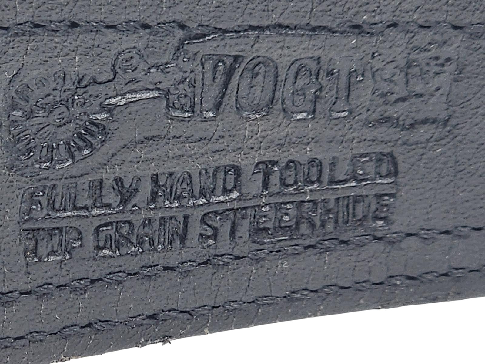 Vogt Belt Hand Tooled Steerhide Leather Sterling Silver Front Buckle ...