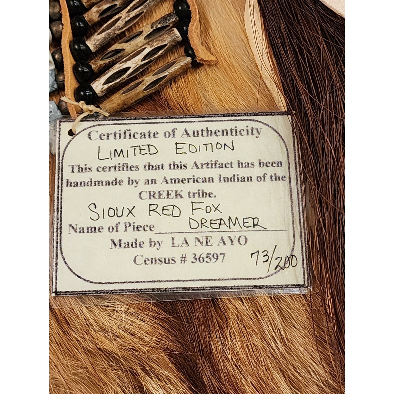 La Ne Ayo Large Spirit Mask Sioux Fox Dreamer Native American Limited ...