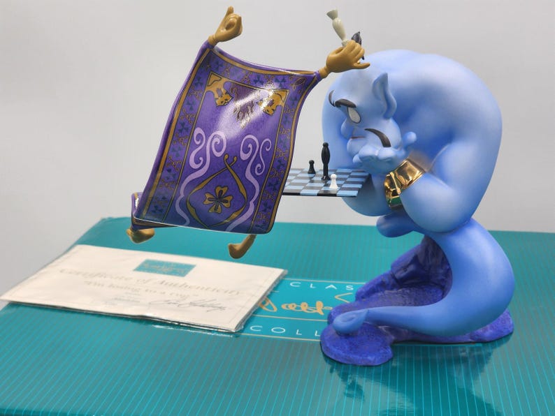 WDCC Aladdin Genie Chess Scene Figurine I’m Losing to a Rug Figure ...
