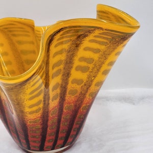 Mihai Topescu Vintage Art Glass Vase Bowl Irregular Shape Artist Signed ...