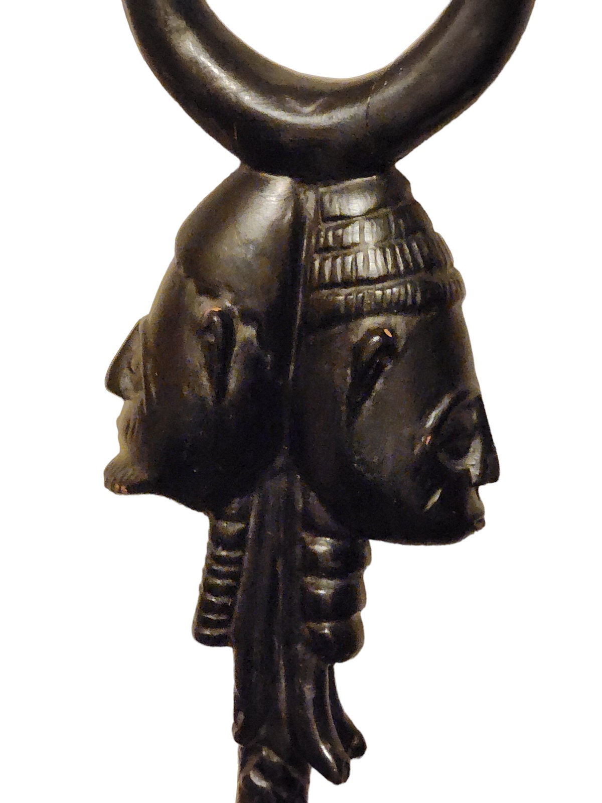 Large Vintage African Carved Walking Staff Stick Cane Wooden Sculpture ...