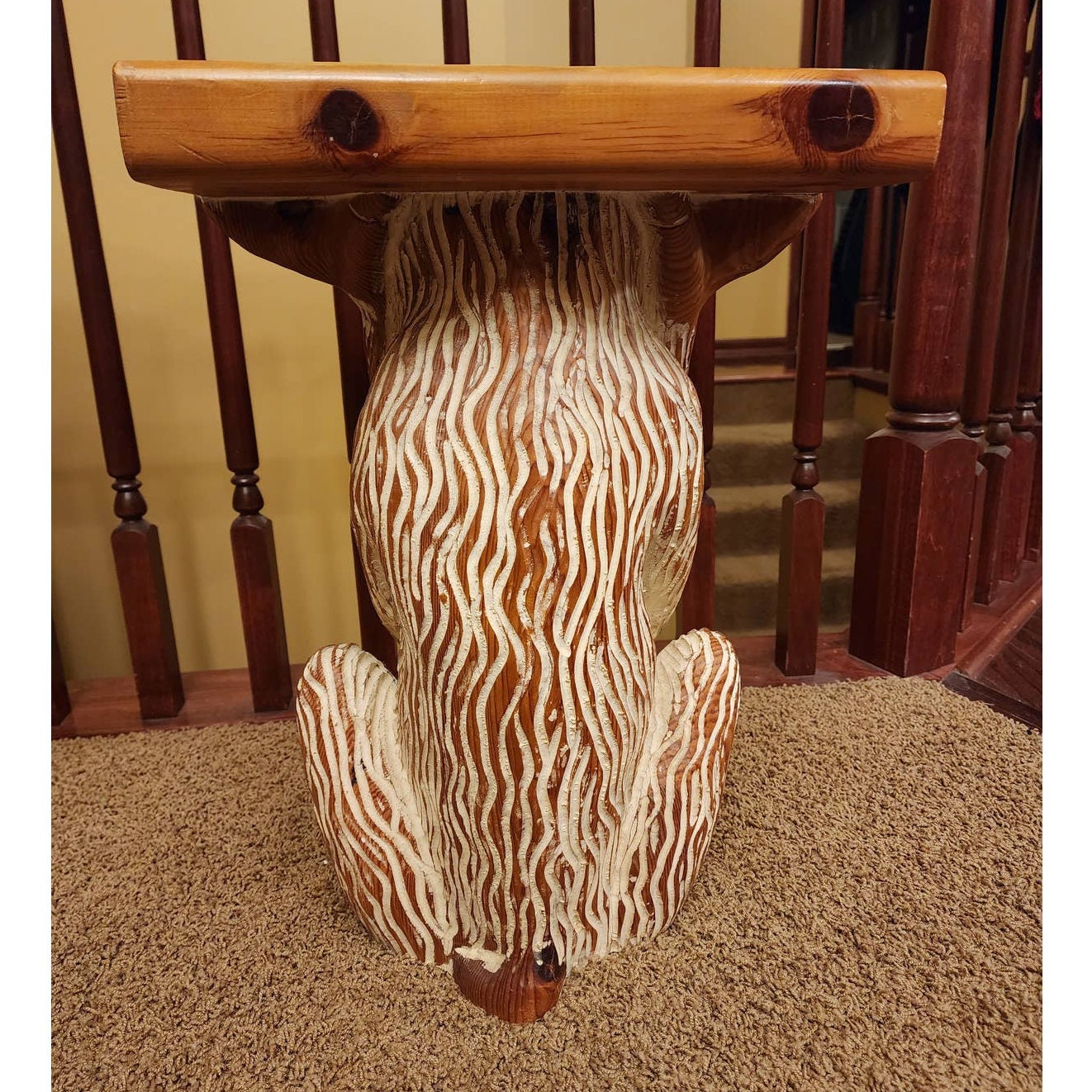 Monkey Vintage Side Table Book End Table Carved Wood Large - Etsy