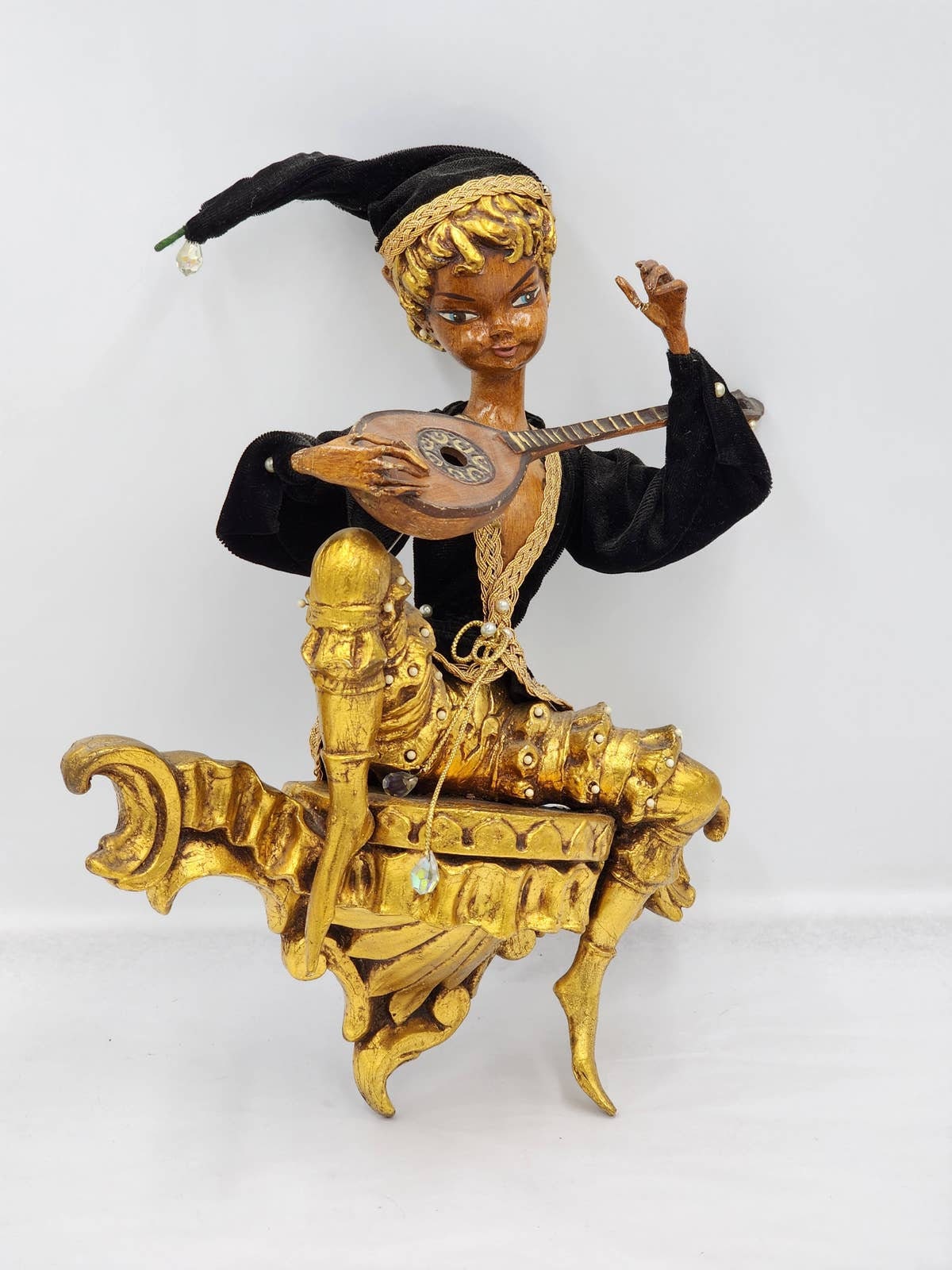 Vintage Pixie Elf Fairy Figurine Mischief Playing Banjo Musical ...