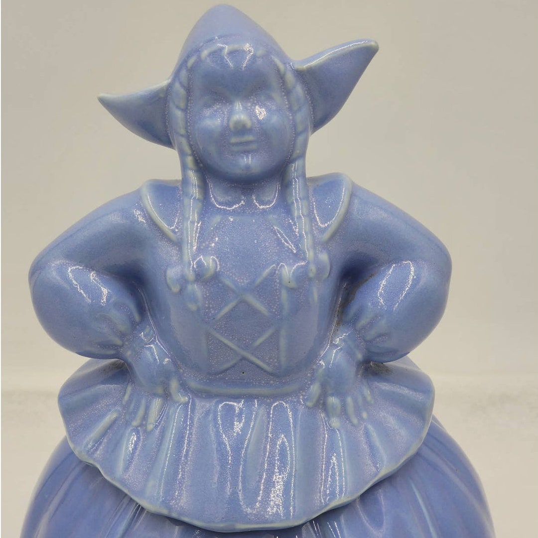 Vintage 1940s Pottery Guild Dutch Girl Cookie Jar Canister Blue 12 ...