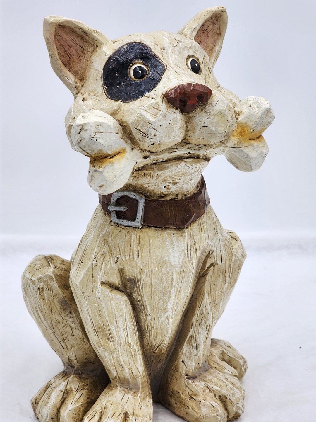 Vintage Dog Statue Figurine Bone Whimsical Gift Adorable Cartoonish ...