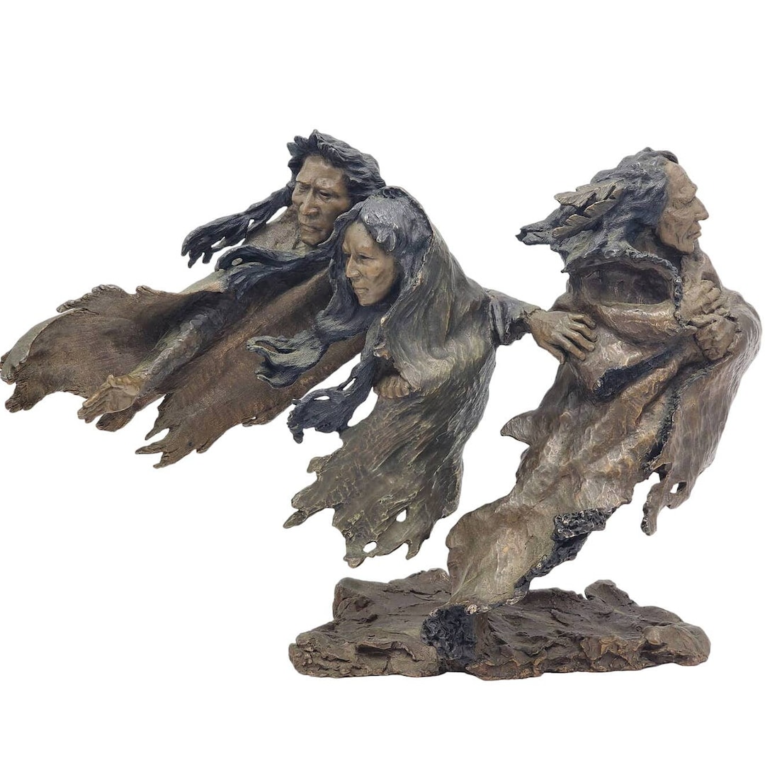 Mark Hopkins Broken Treaty Bronze Sculpture Indian Native American ...