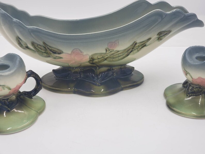 Vintage Hull Art Pottery Console Bowl W/candle Holders W29, W30 - Etsy