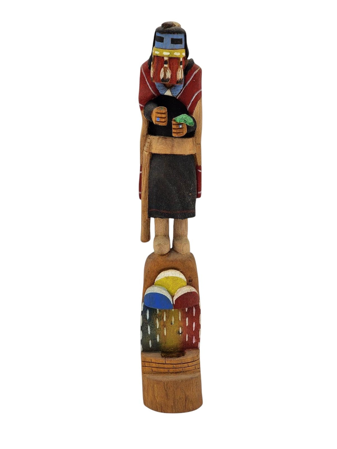 Native American Kachina Signed Hopi Doll Red Beard Hand Carved Painted ...
