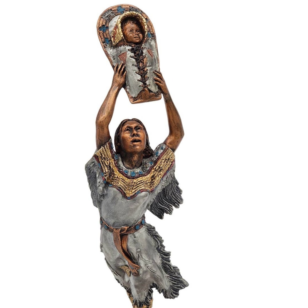 Bronze Christopher Pardell Sculpture Tomorrows Warrior Indian Mother ...