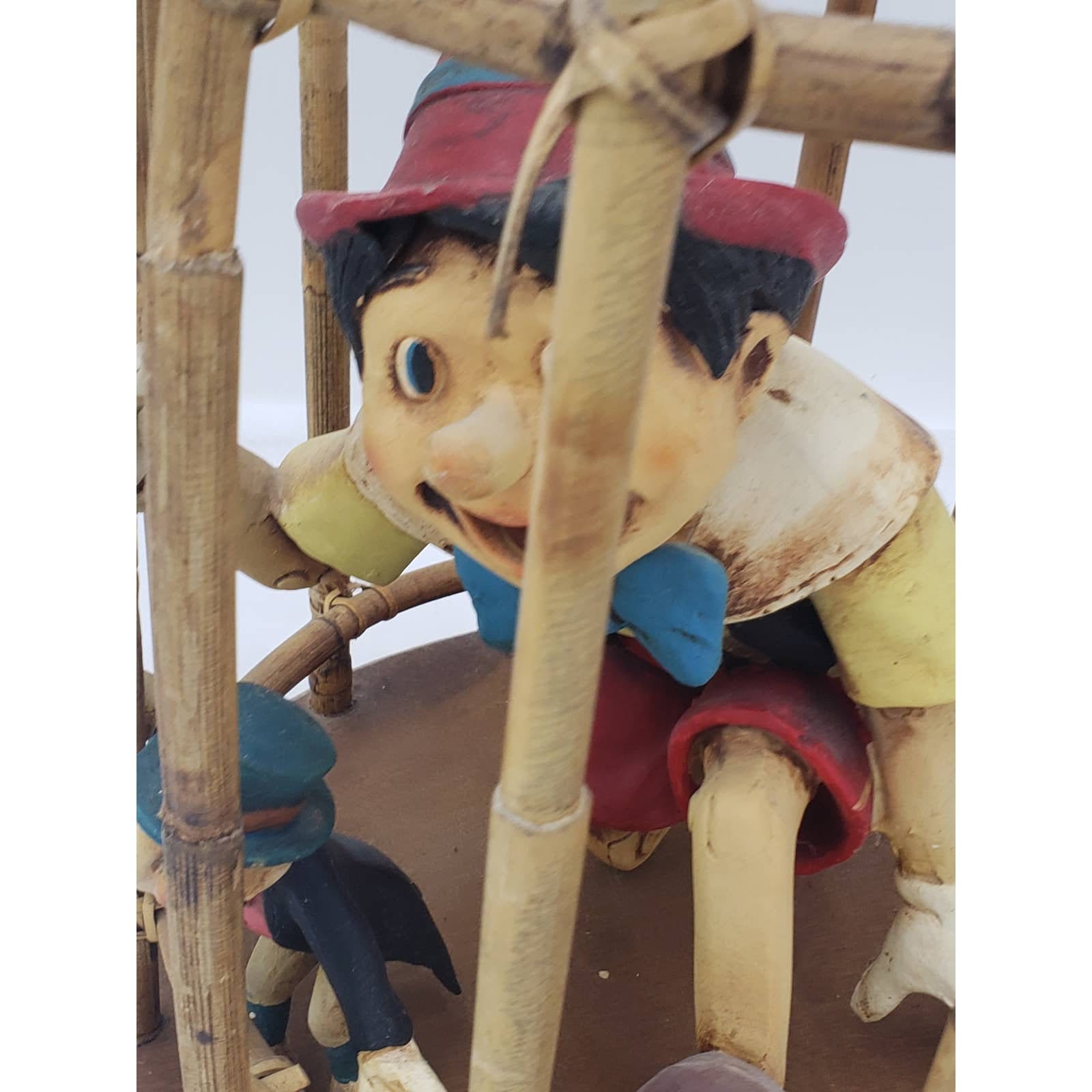 VTG Rare Walt Disney Pinocchio Jiminy Cricket Bamboo Cage That Opens ...