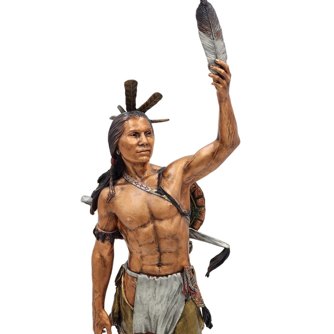 Christopher Pardell Bronze Sculpture Bears Heart Indian Raising Coupe ...