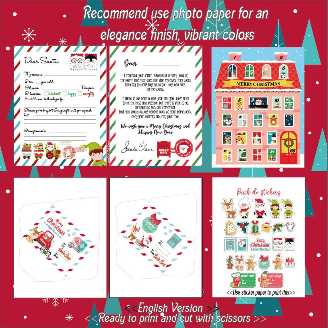 Brief an den Weihnachtsmann, Brief vom Weihnachtsmann, Weihnachtsbrief ...