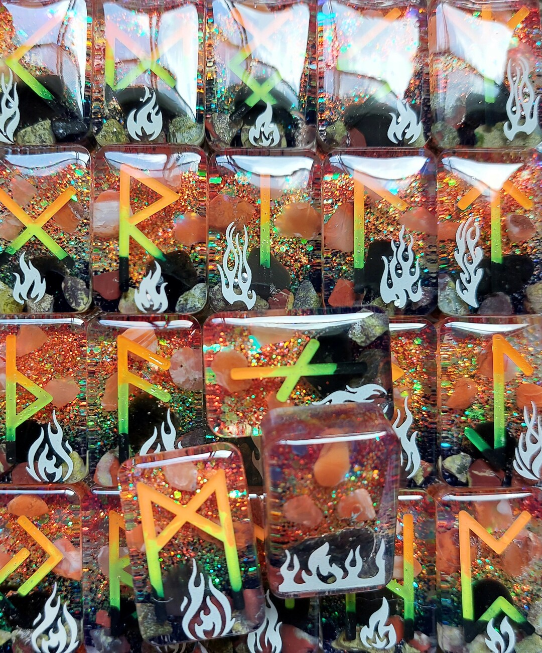 Glow-in-the-dark Fire Carnelian, Dragons Blood Jasper, and Obsidian ...
