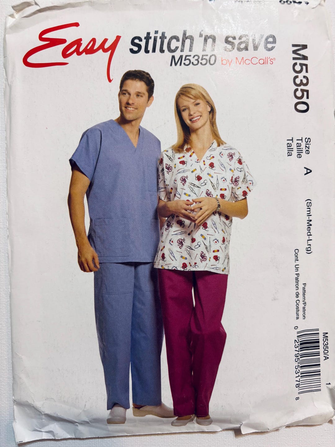 Mccall’s Medical Scrubs Sewing Pattern M5350, Easy Stitch N’ Save ...