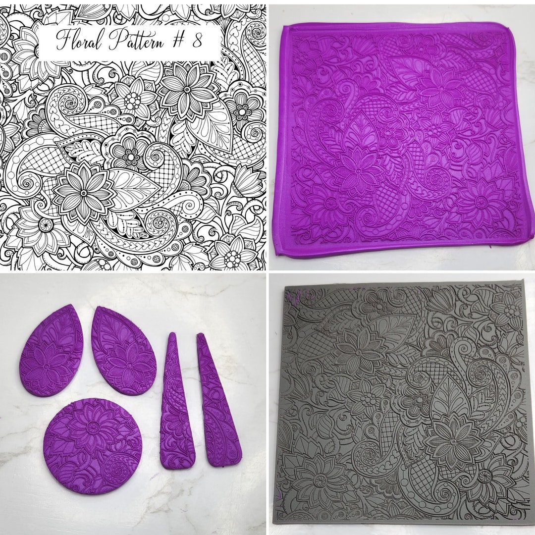 Rubber Stamp for Polymer Clay, Texture Mat, Metal Clay Texture Sheet ...