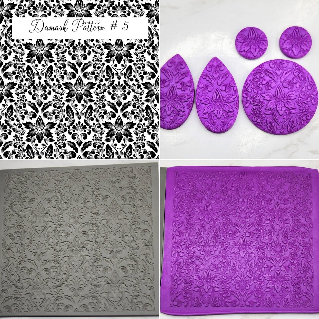 Rubber Stamp for Polymer Clay, Texture Mat, Polymer Clay Texture Sheet ...