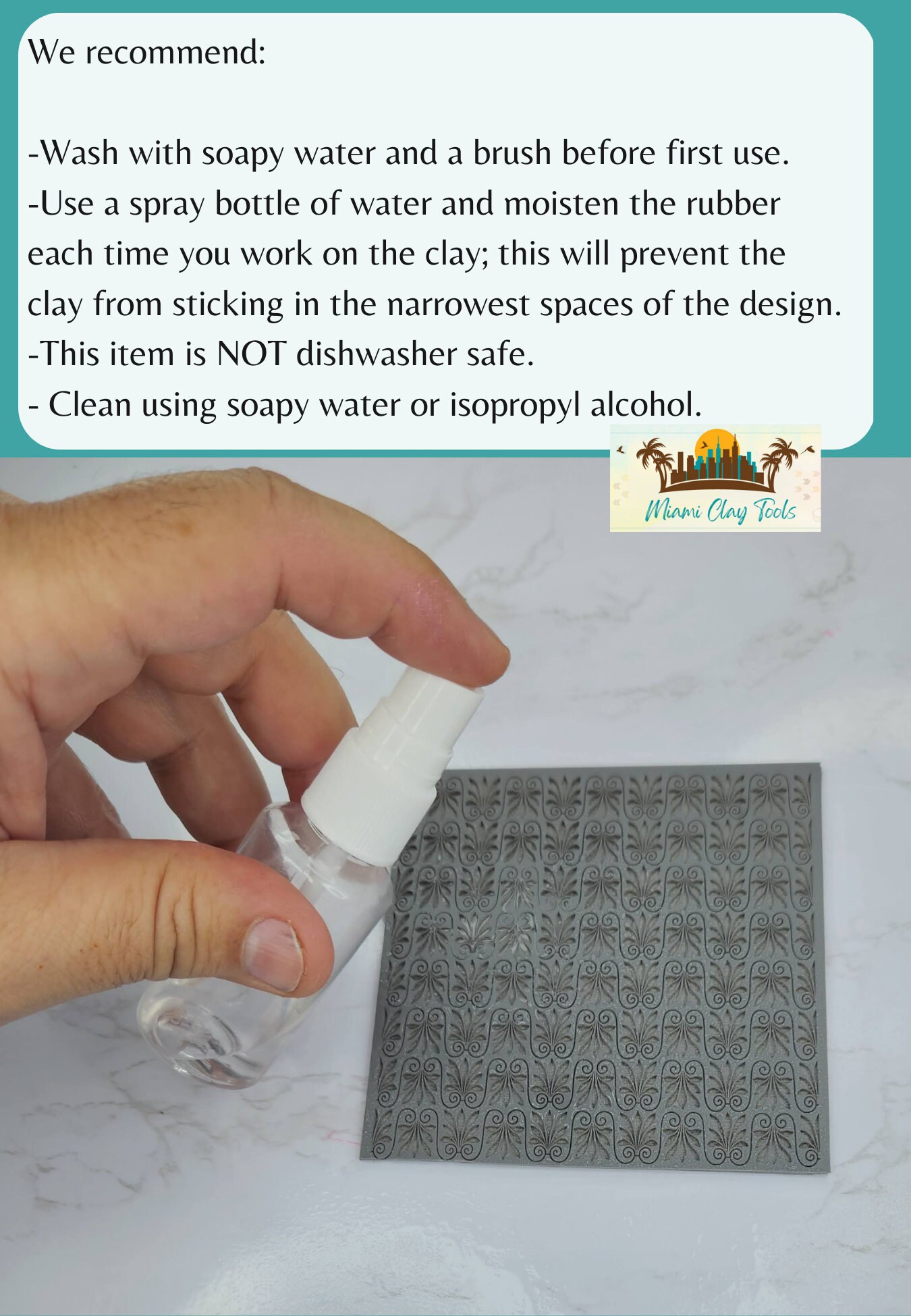 Rubber Stamp for Polymer Clay, Texture Mat, Polymer Clay Texture Sheet ...