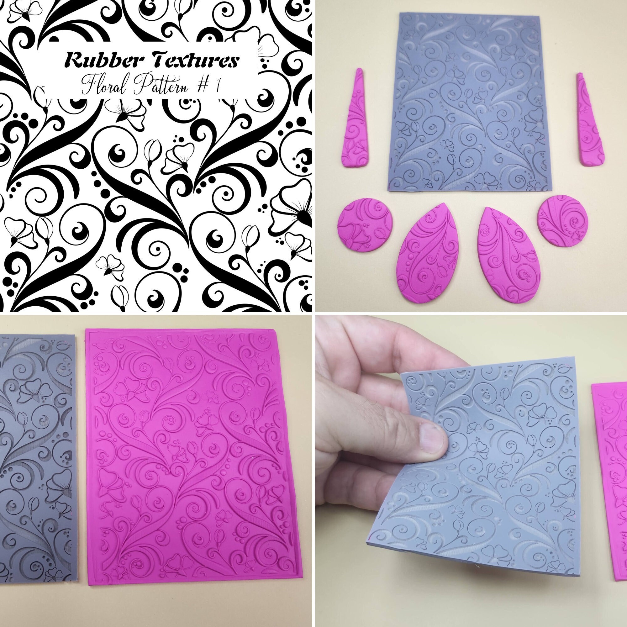 Rubber Stamp for Polymer Clay Texture Mat Polymer Clay - Etsy