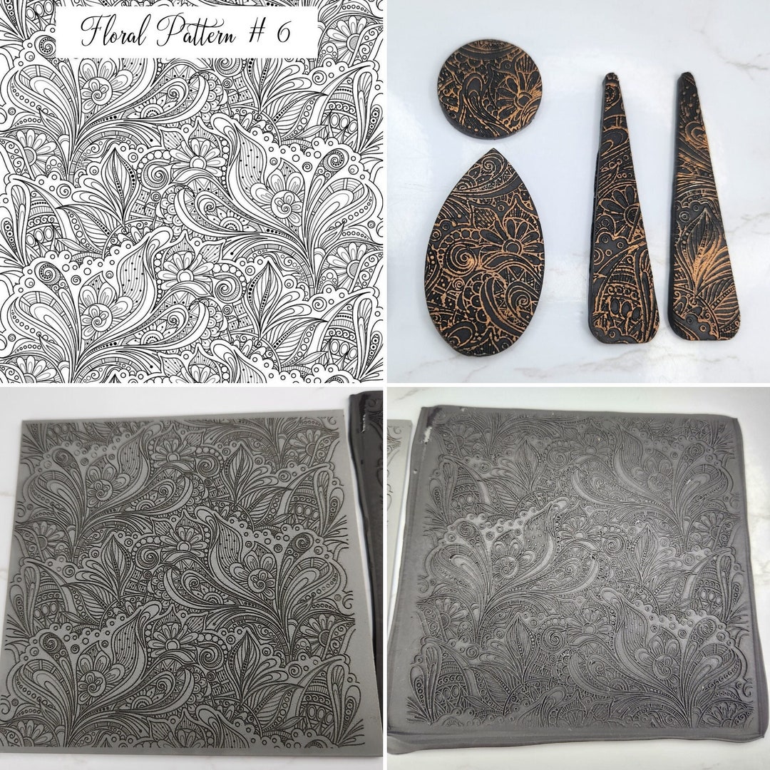 Rubber Stamp for Polymer Clay, Texture Mat, Texture Sheet, Polymer Clay ...
