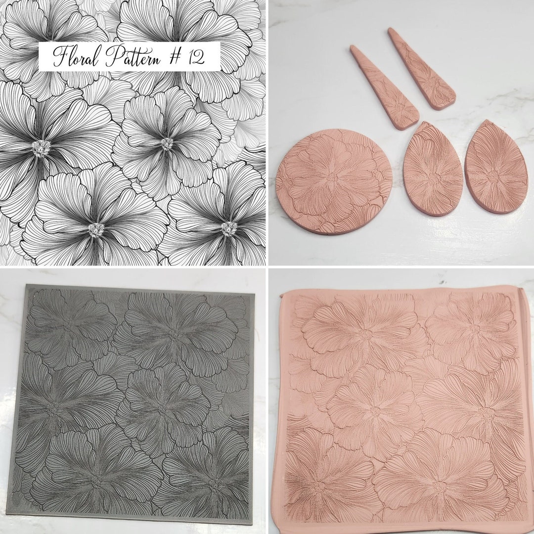 Rubber Stamp for Polymer Clay, Texture Mat, Polymer Clay Texture Sheet ...