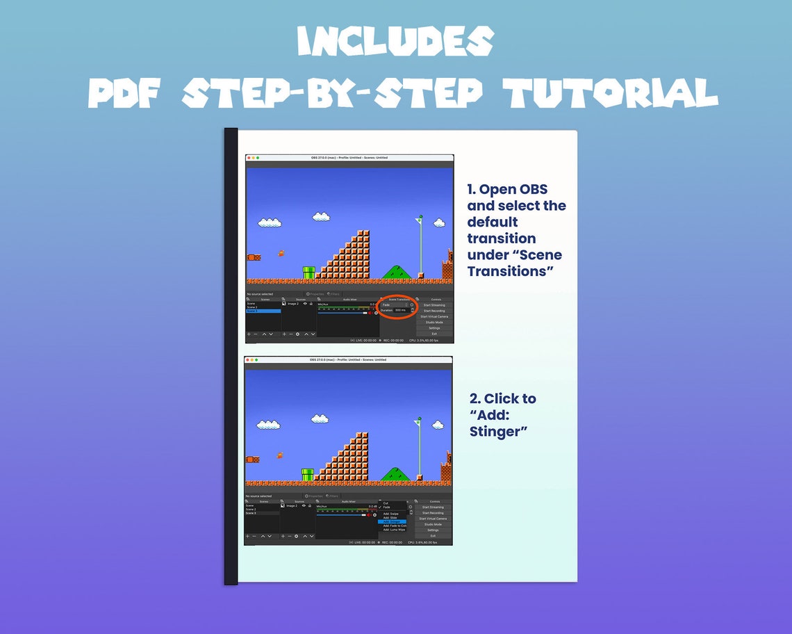 Super Mario Bros Twitch Stream Transition | W/tutorial! - Etsy
