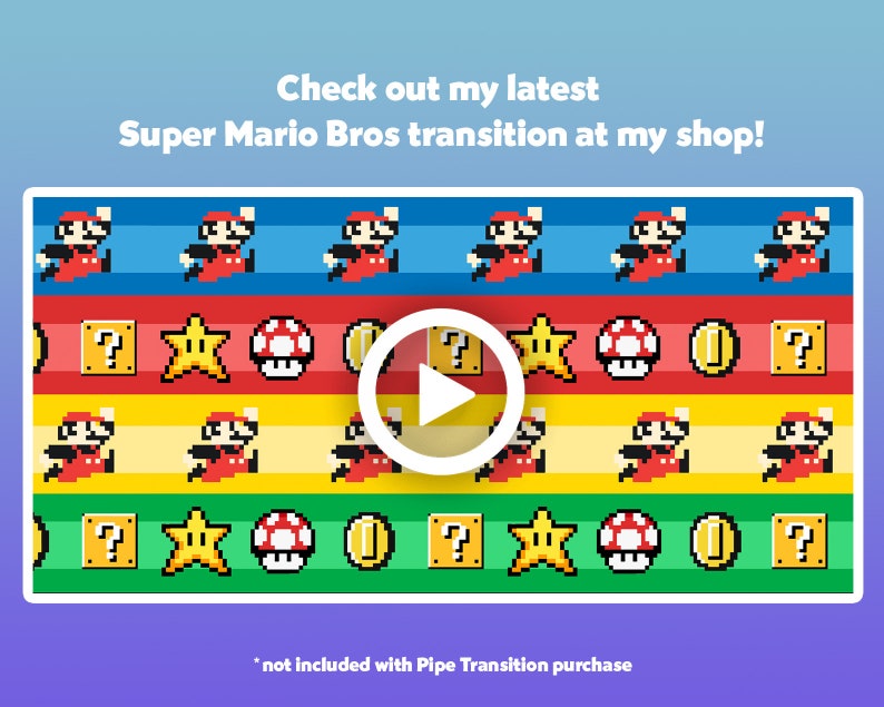 Super Mario Pipe Tunnel Transition |w/sound | WITH TUTORIAL - Etsy