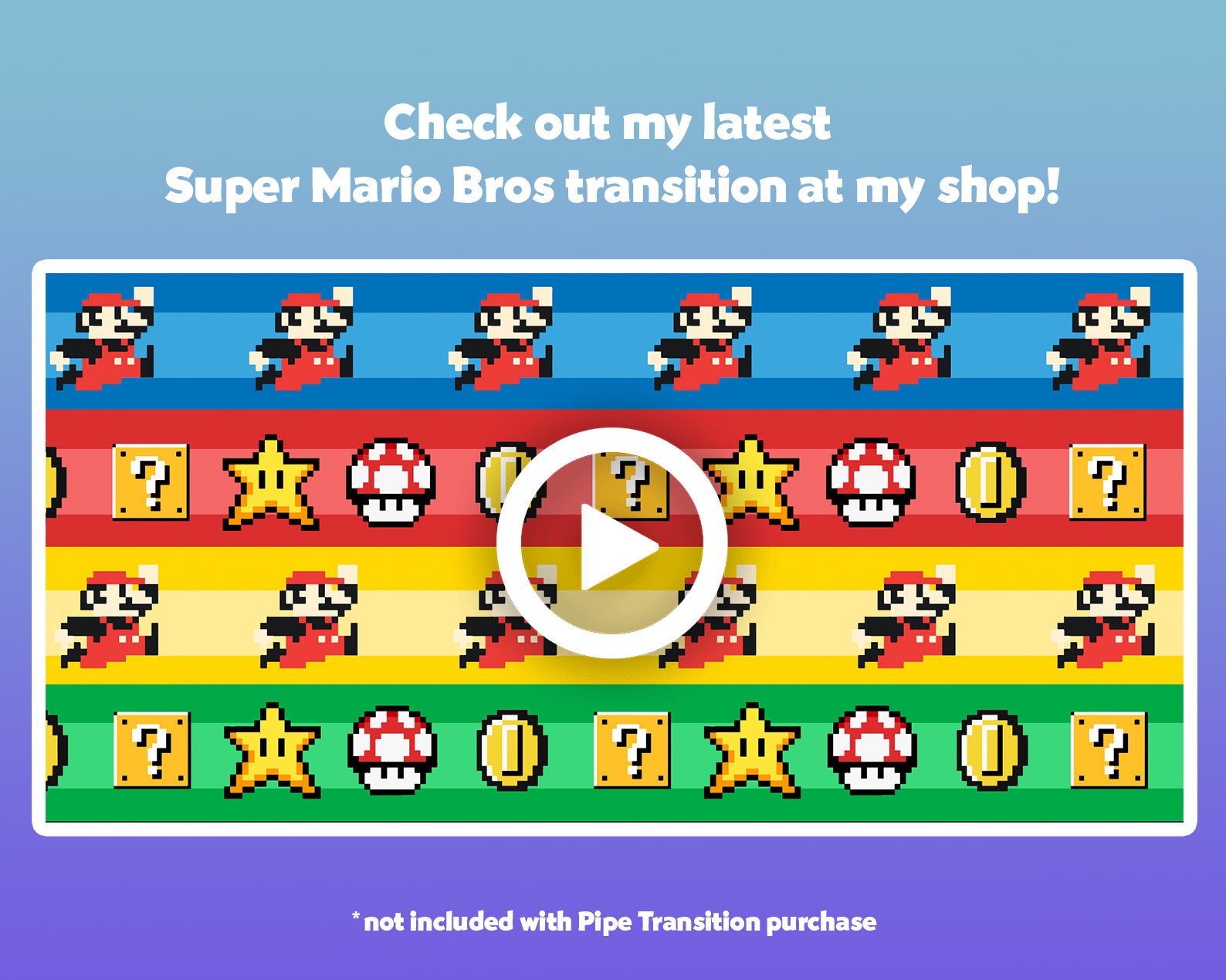 Super Mario Pipe Tunnel Transition |w/sound | WITH TUTORIAL - Etsy