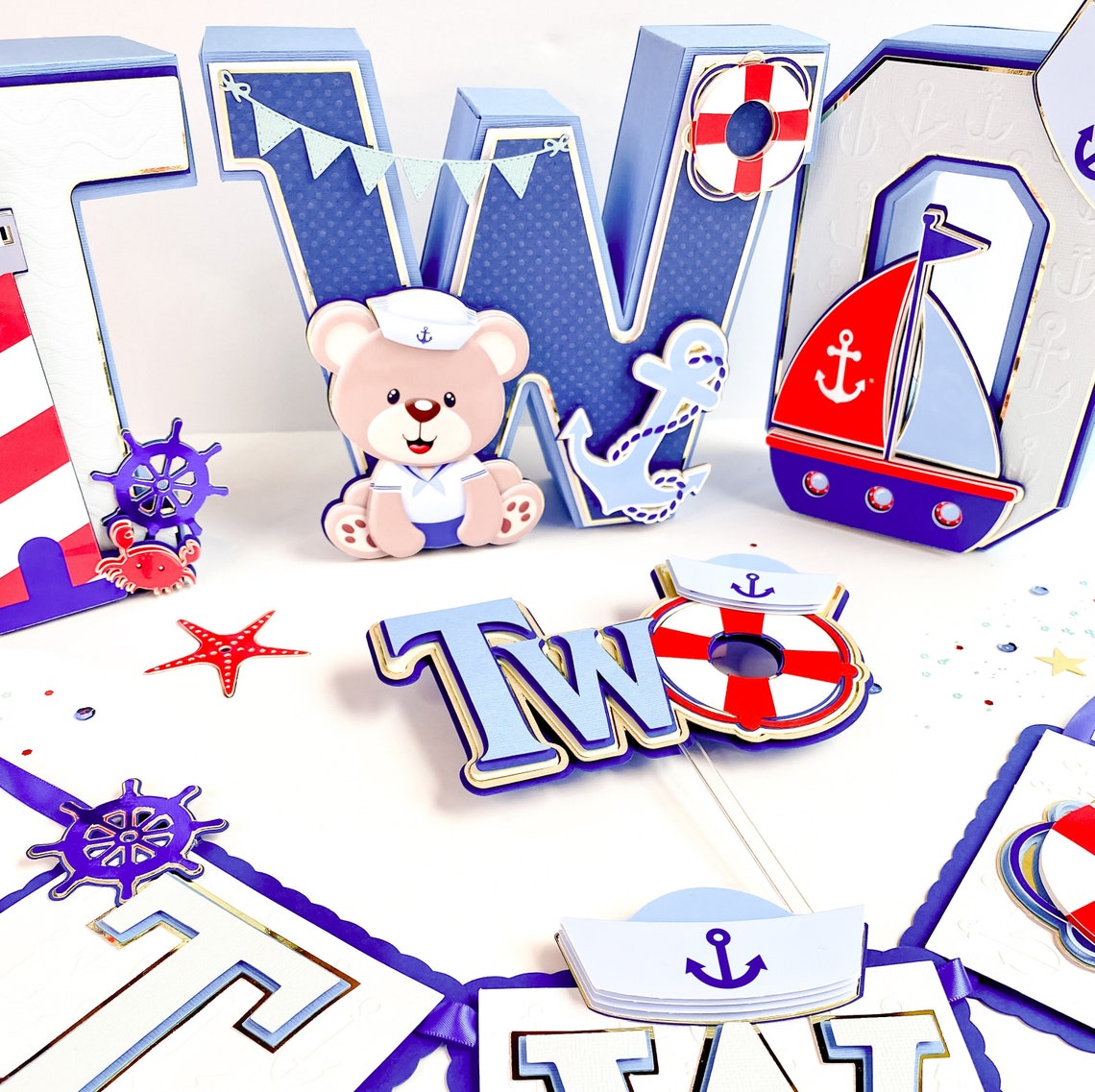 Nautical 3D Letters, Nautical Birthday Party Decorations, Sailing ...