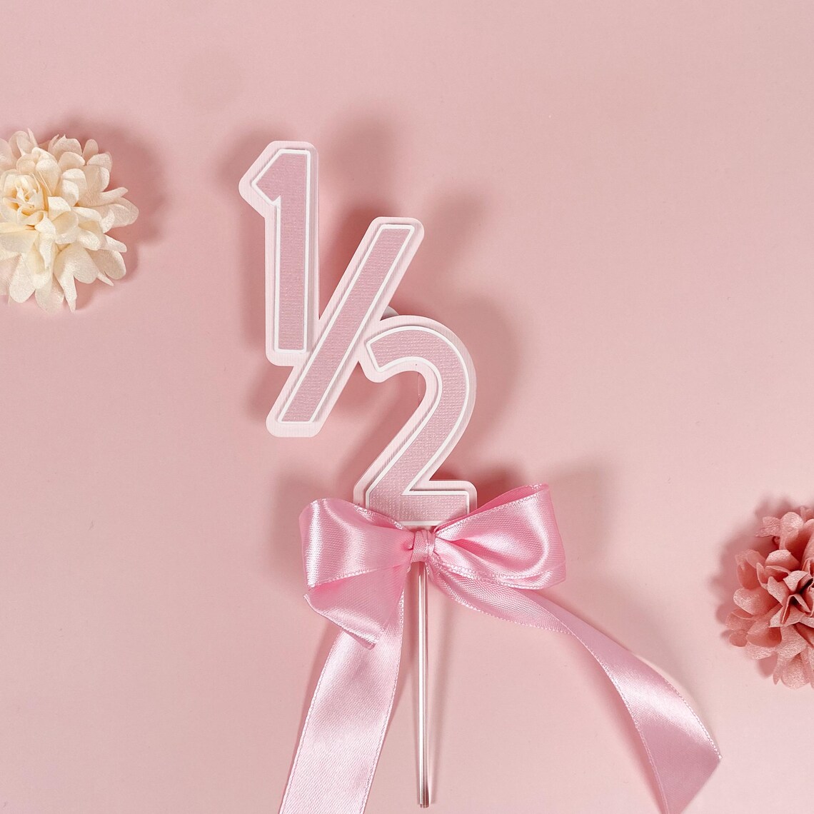 Half Year Cake Topper, Coquette Party Decor, Halfway to One Topper ...