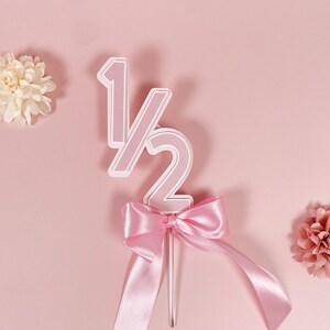 Half Year Cake Topper, Coquette Party Decor, Halfway to One Topper ...
