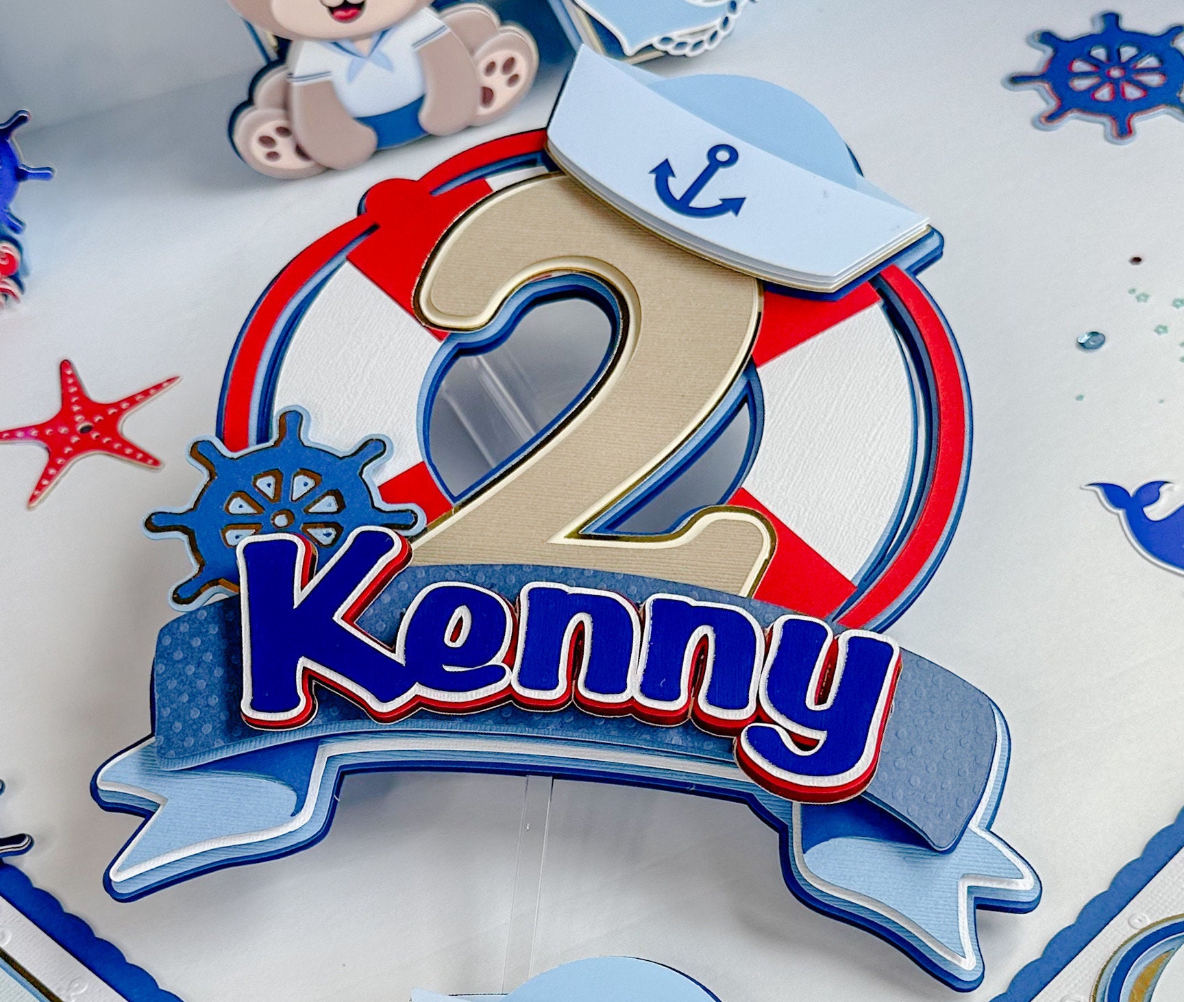 Nautical Cake Topper, Nautical Birthday Decoration, Baby Sailor Cake ...