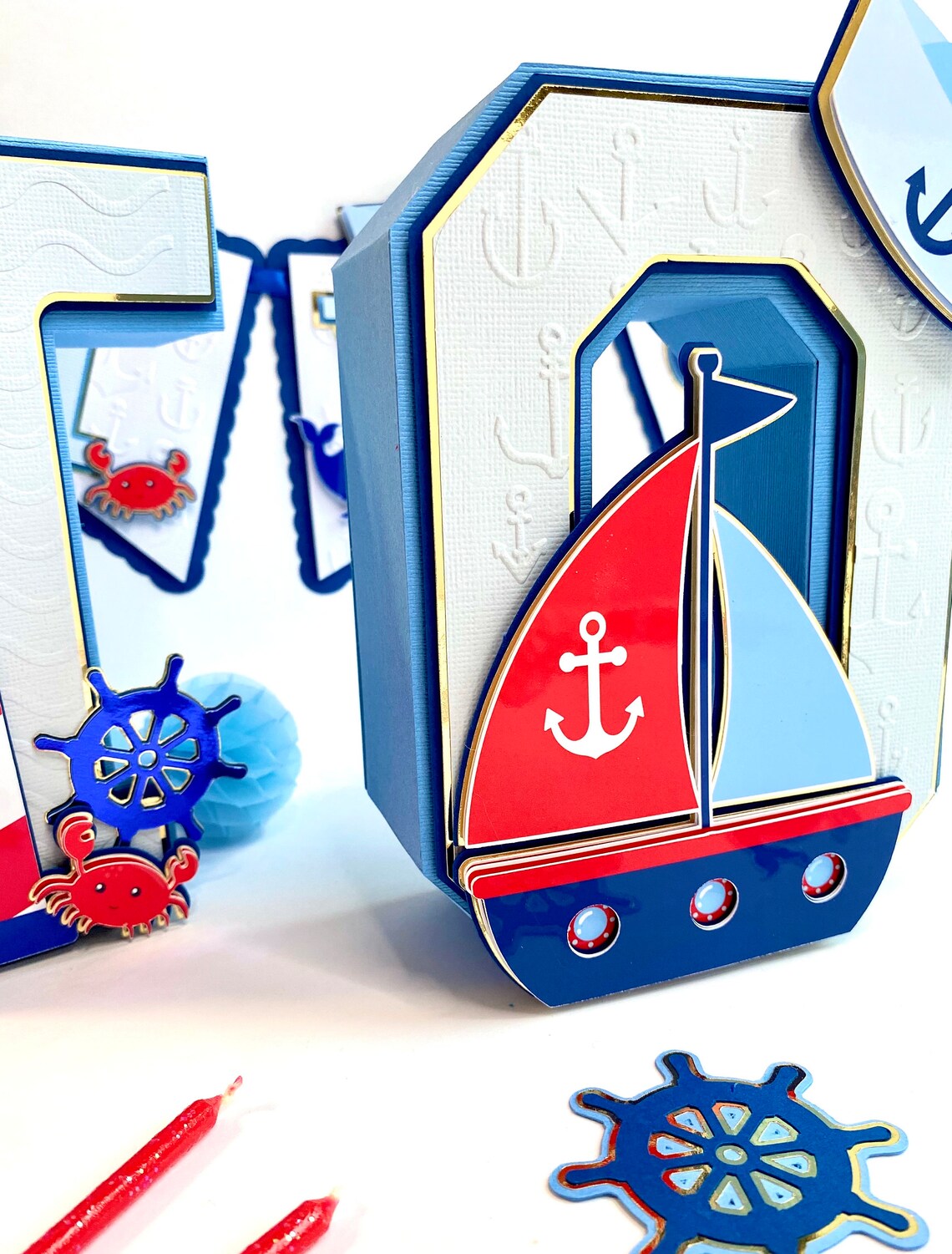 Nautical 3D Letters, Nautical Birthday Party Decorations, Sailing ...